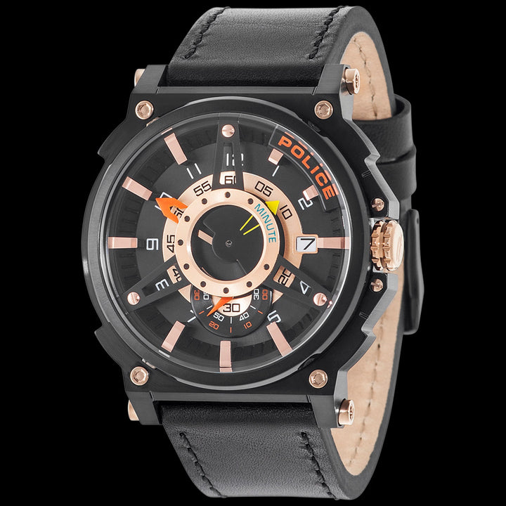 Police Flagship Black Dial Leather Men's Watch | Australia