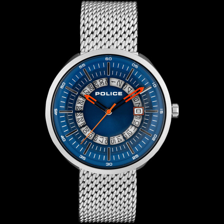 Police Dalian Blue Dial Silver Mesh Men's Watch | Australia – Silver Steel