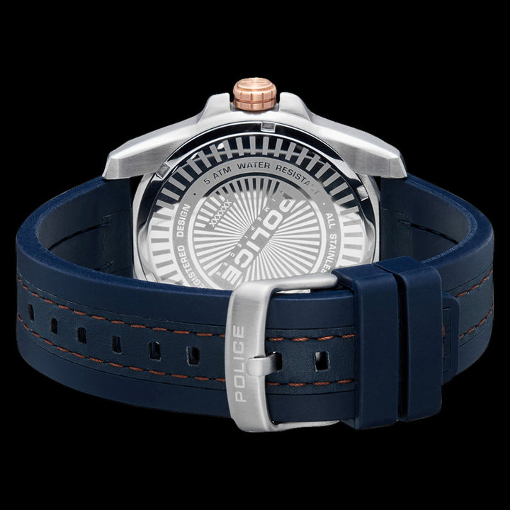 Police Cheltenham Gunmetal Blue Silicone Men's Watch | Australia ...