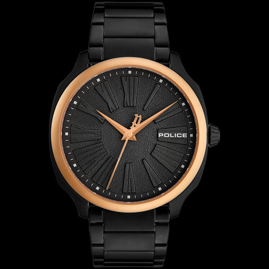 Police Baxley Black & Rose Gold Men's Watch | Australia – Silver Steel